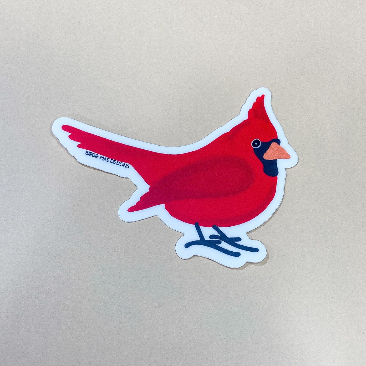 Cardinal Red Bird Sticker Cardinals Fan, Christmas Red Bird, Vinyl ...