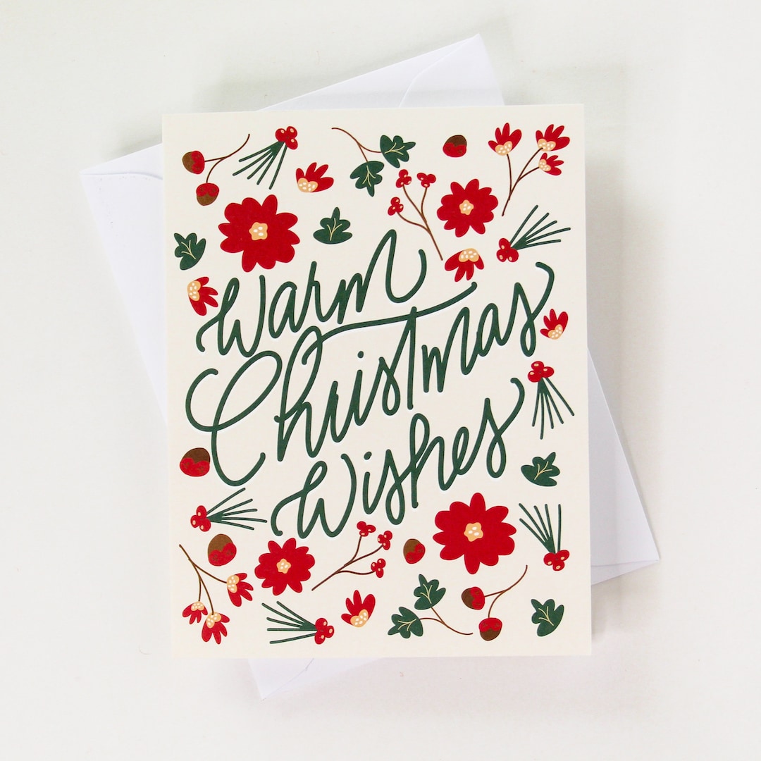 Warm Christmas Wishes | Christmas Card With Envelope | Holiday ...