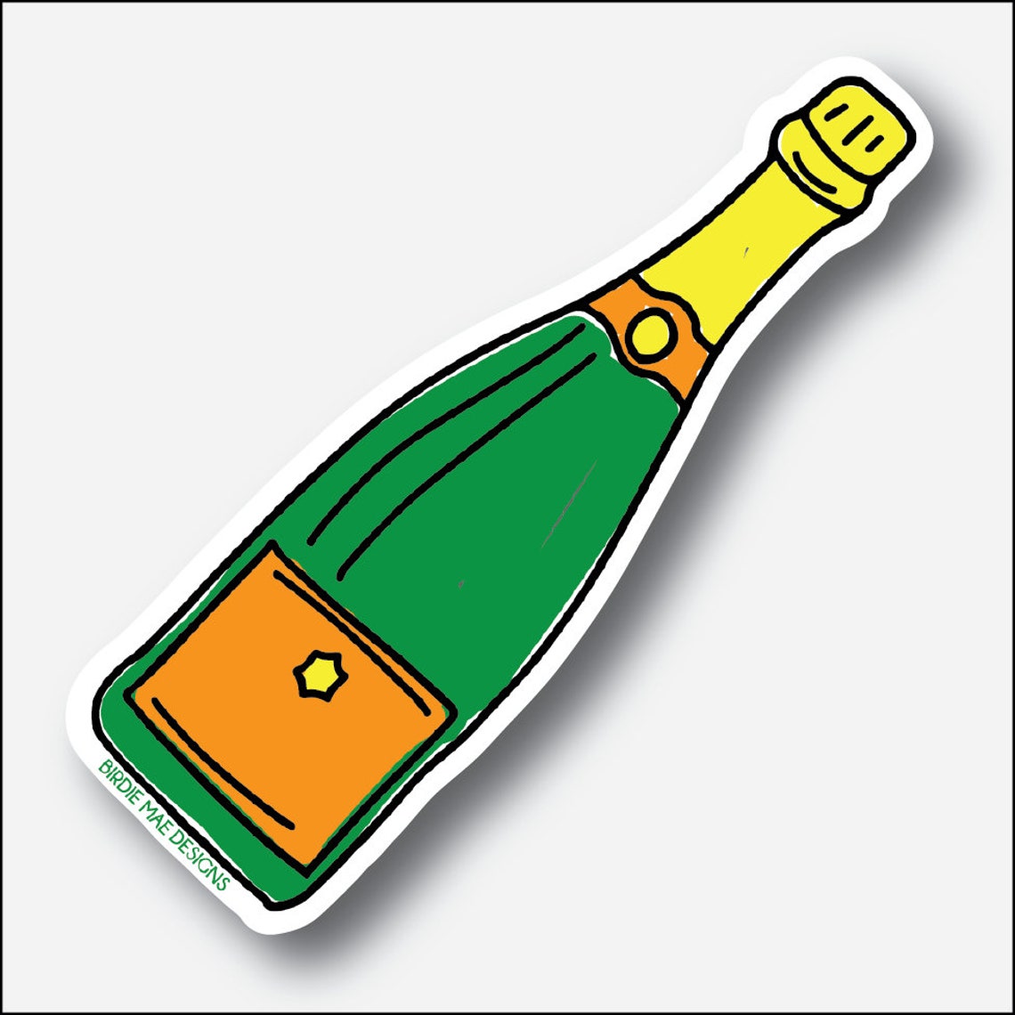 Champagne Sticker | Cute Sticker for Girl, Stocking Stuffer, Laptop ...
