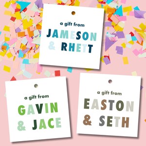 A Gift From Custom Gift Tags | 2.75" Square Gift Tags, Kids Gift Tags ...