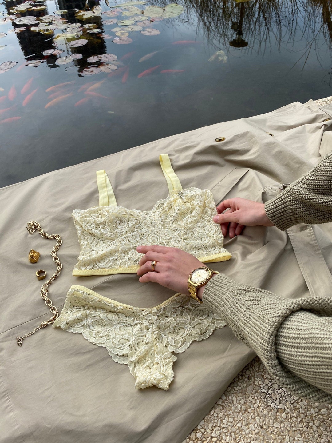 Canary Yellow Longline Bralette and French-style Panties Set - Etsy