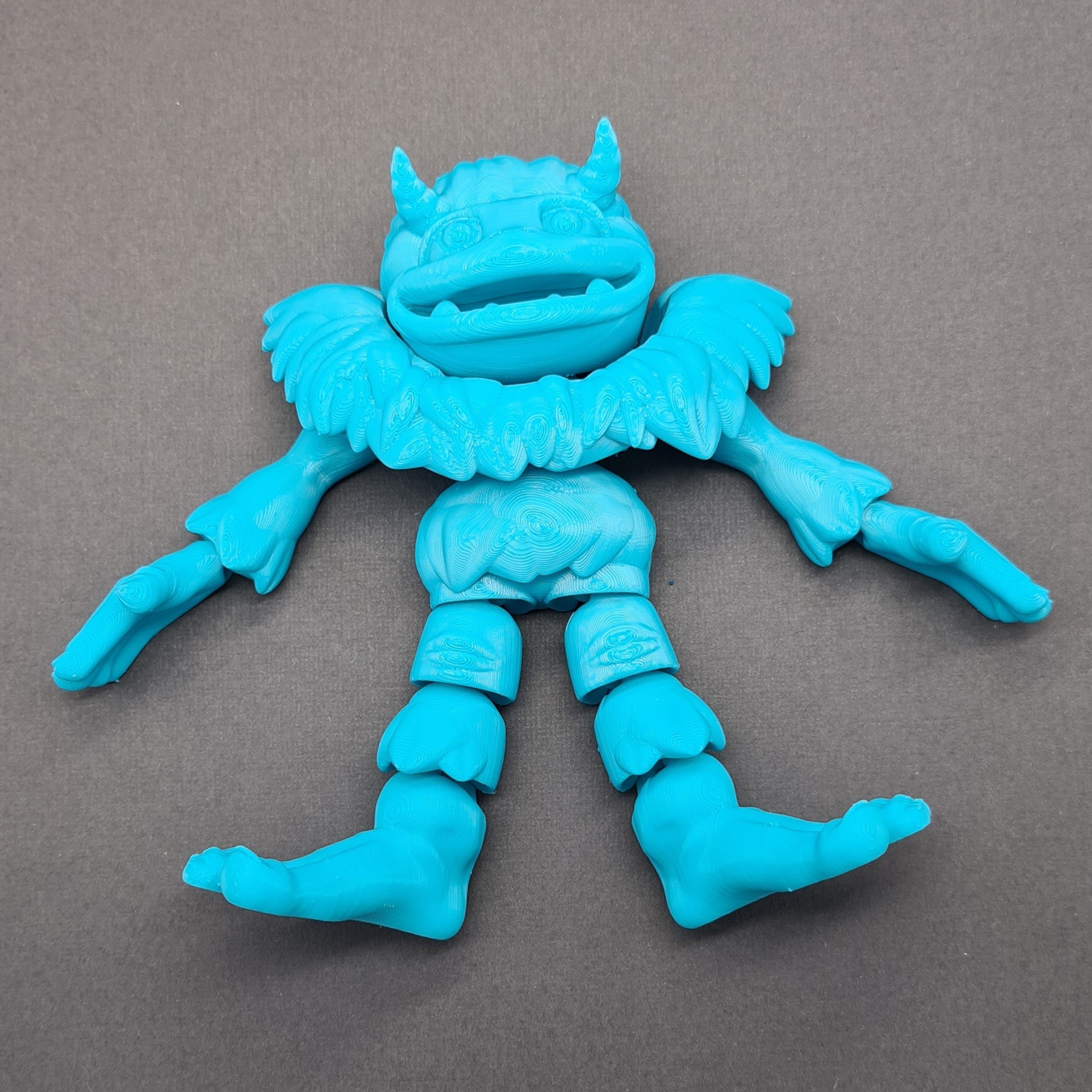 3d Printed Flexi Factory Articulated Yeti Rainbow Blue Pink - Etsy