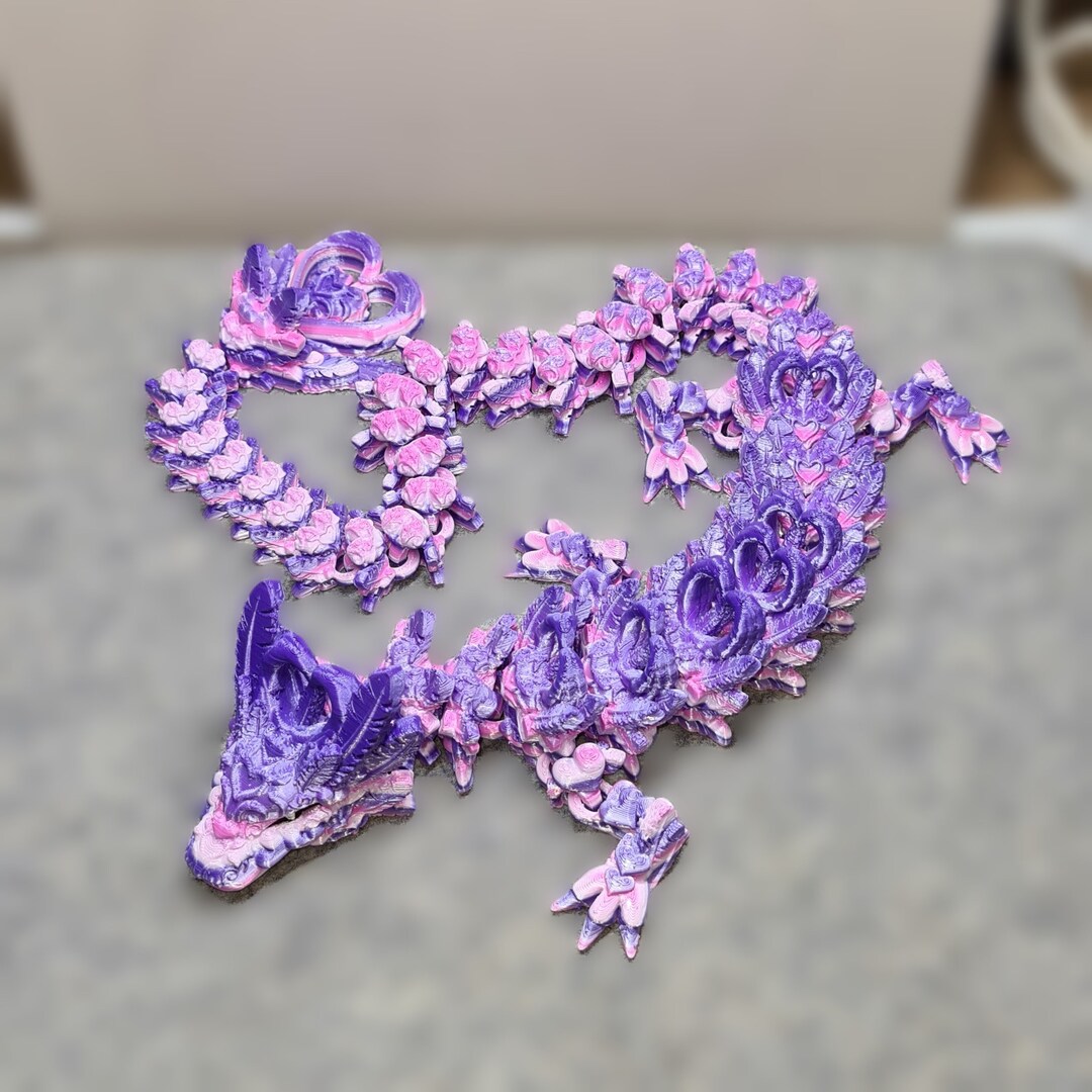 3d Printed Pastel Rainbow Light Heart Dragon Cinderwing - Etsy
