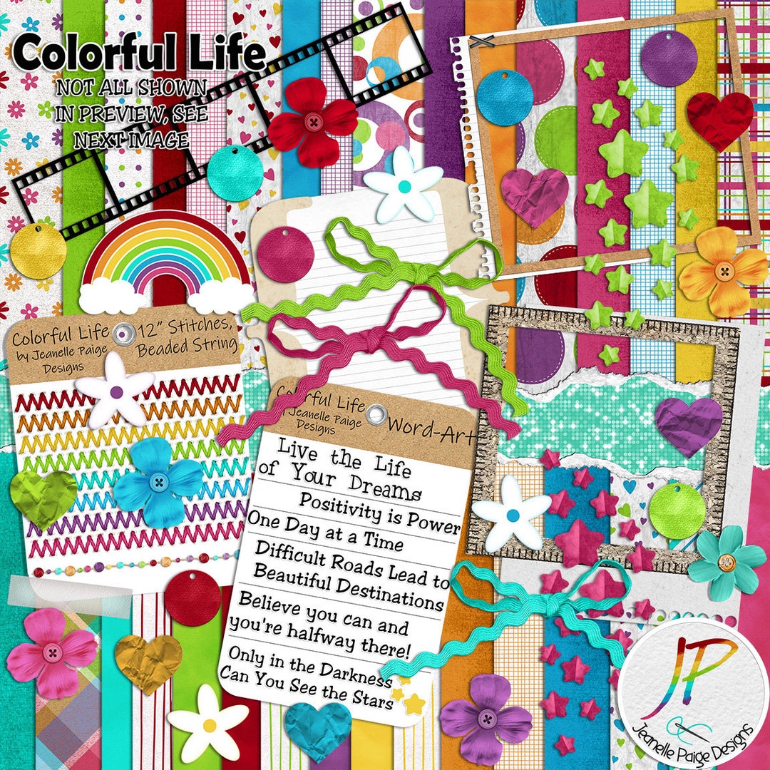 Digital Scrapbooking, Rainbow Digital Scrapbooking, Scrapbooking Kits ...