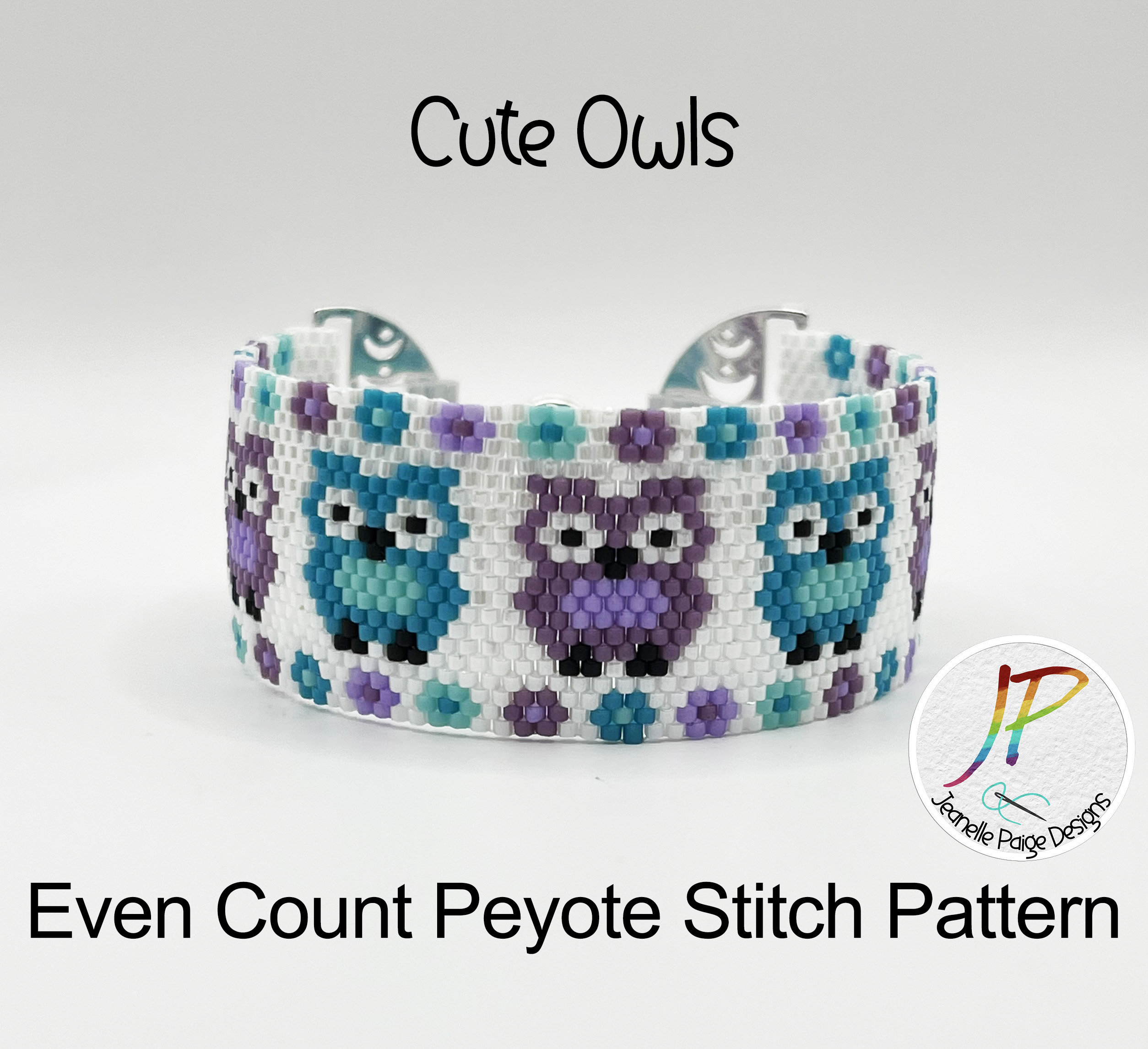 Peyote Stitch Pattern, Beaded Bracelet Pattern, Cute Owls Bracelet ...
