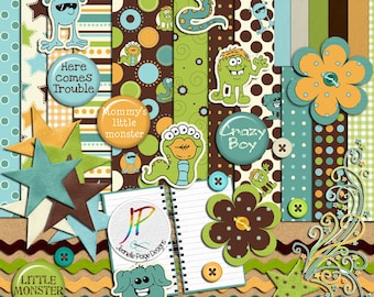 Summer Clipart and Background Digital Scrapbook Kit - Etsy