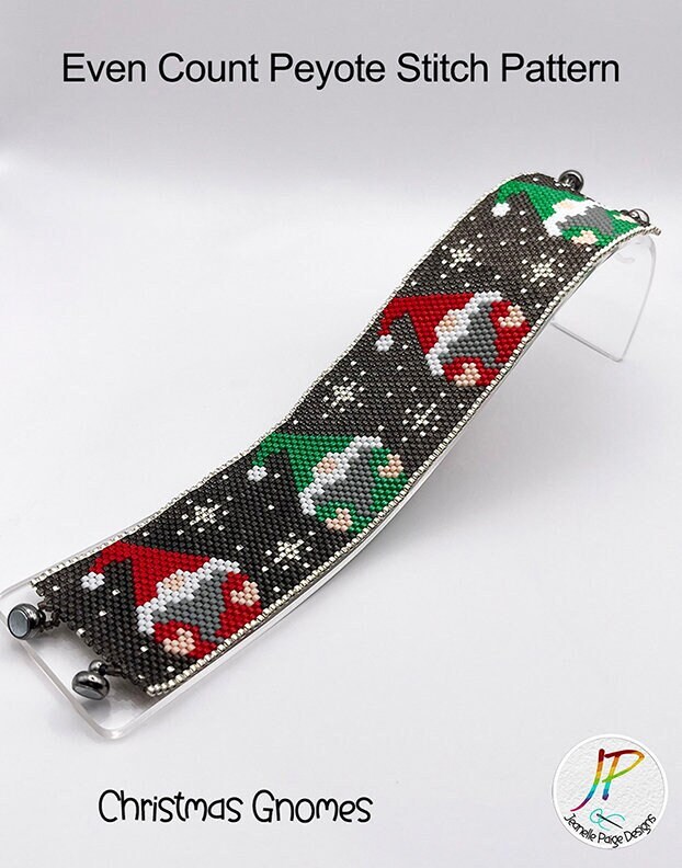 Cute Gnomes Peyote Stitch Pattern, Peyote Beaded Bracelet Pattern ...
