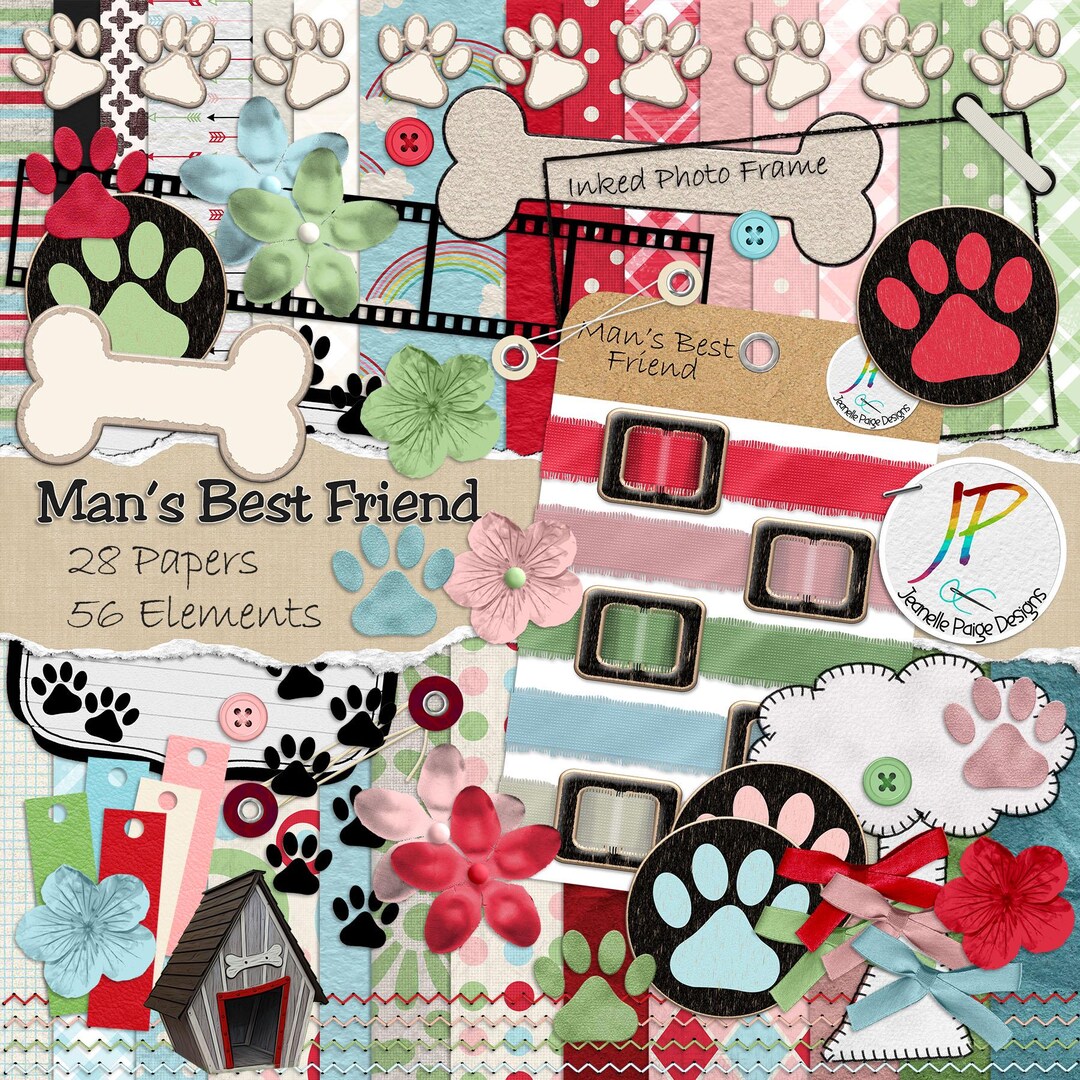 Digital Scrapbooking Kits, Dog Digital Scrapbooking, Pet Digital ...