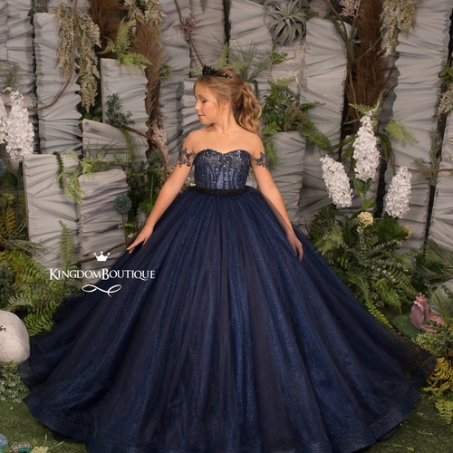 Navy Blue Tulle Dress Birthday Wedding Party Bridesmaid Etsy