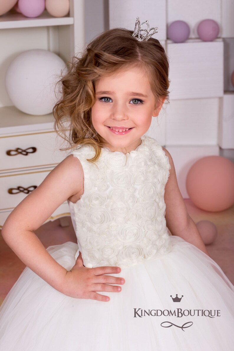 Ivory Tulle Flower Girl Dress Wedding Party Bridesmaid Etsy