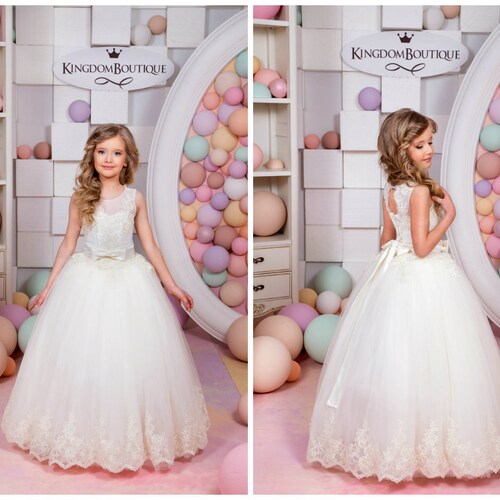 Ivory Lace Tulle Formal Flower Girl Dress For Special Occasion Etsy