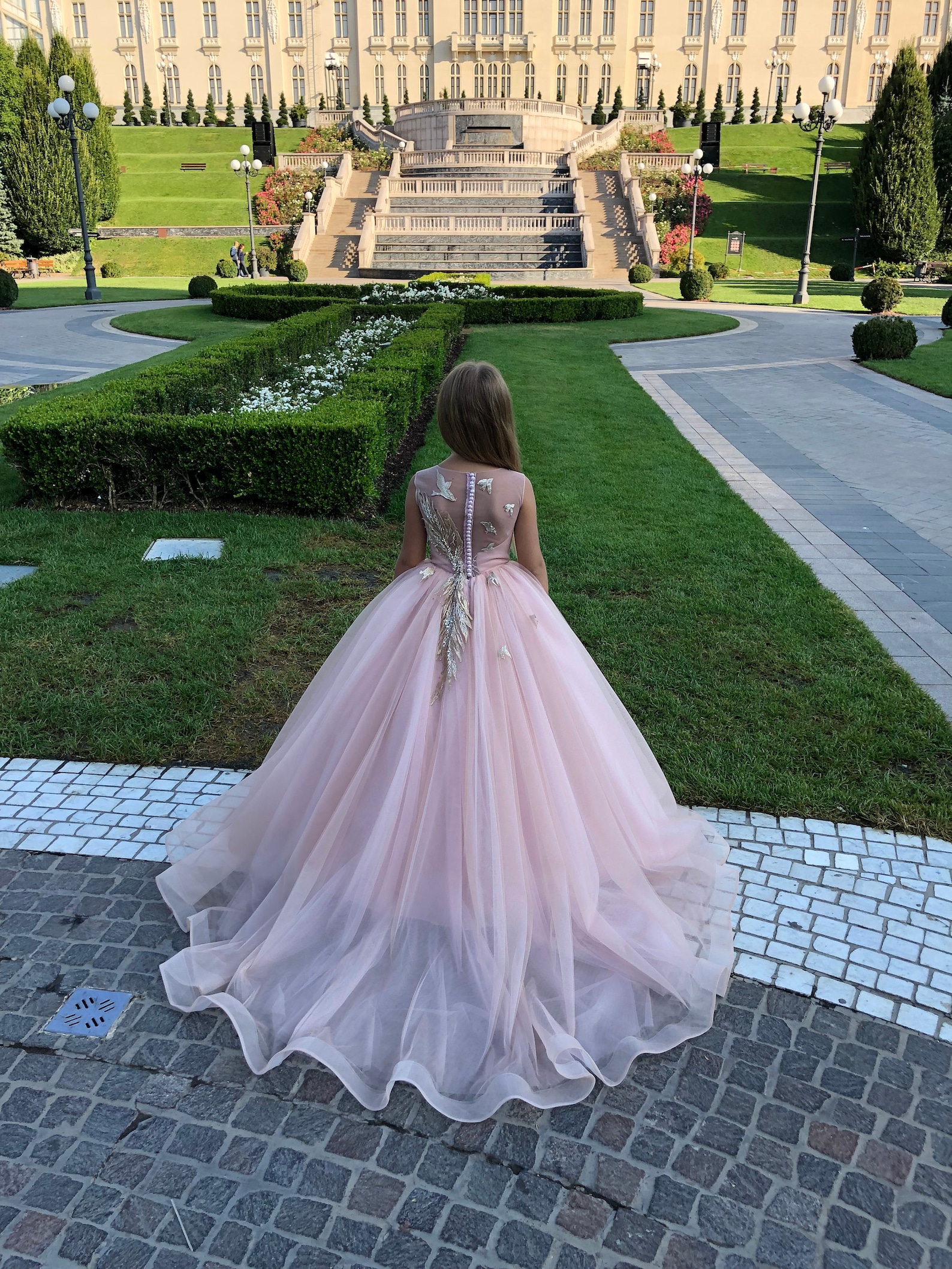 Rose Gold Lace Tulle Satin Formal Flower Girl Dress for - Etsy