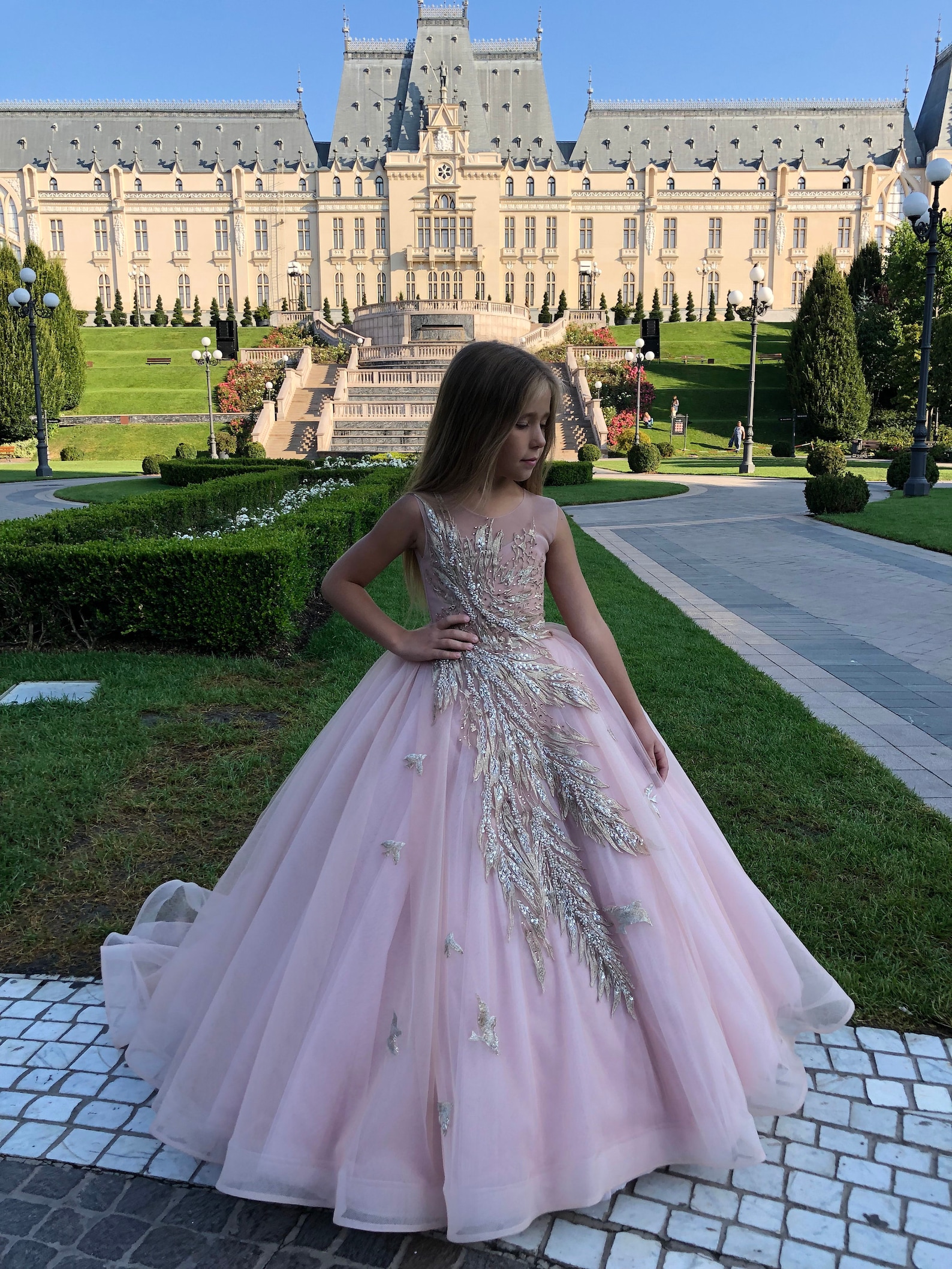 Rose Gold Lace Tulle Satin Formal Flower Girl Dress for - Etsy