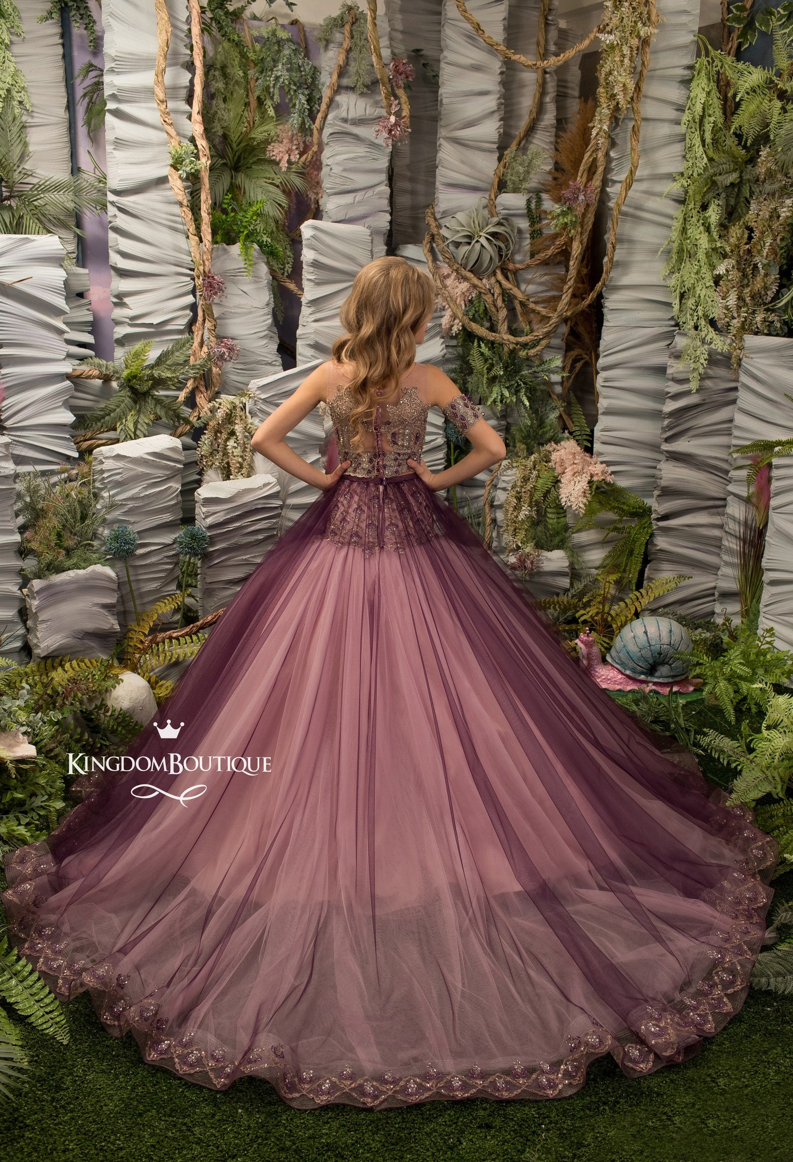 Purple Gold Lace Tulle Formal Flower Girl Dress For Special Etsy