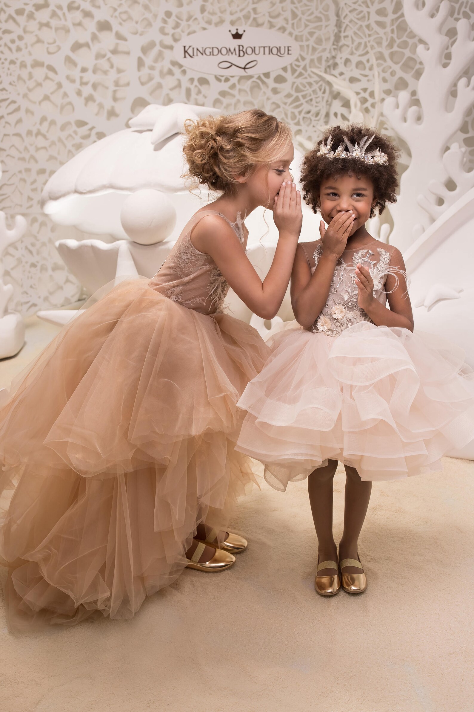 Cappuccino Gold Lace Tulle Formal Flower Girl Dress For Etsy