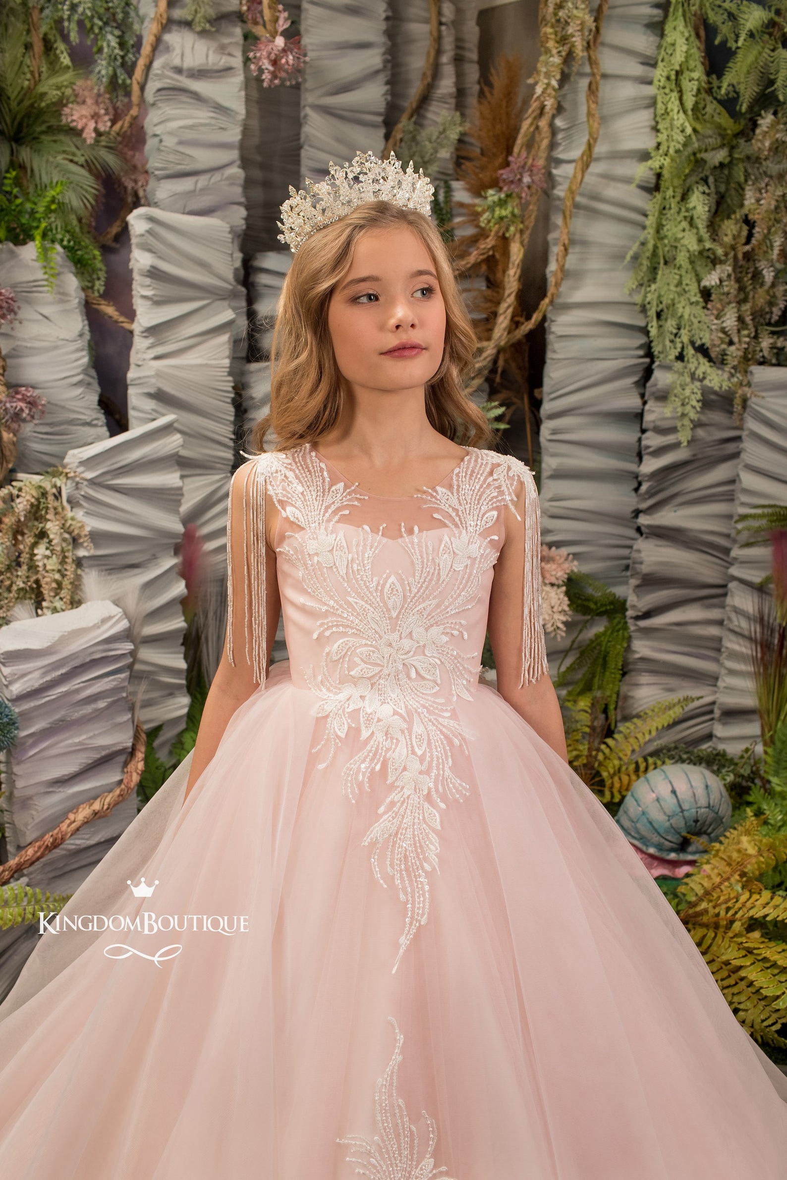 Blush Pink and Ivory Lace Tulle Flower Girl Dress for Special - Etsy