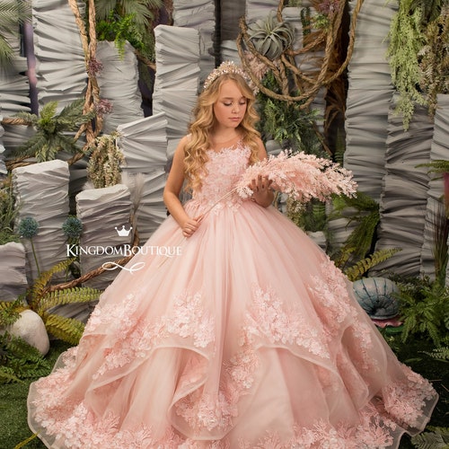 Emerald Green Lace Tulle Formal Flower Girl Dress For Special Etsy