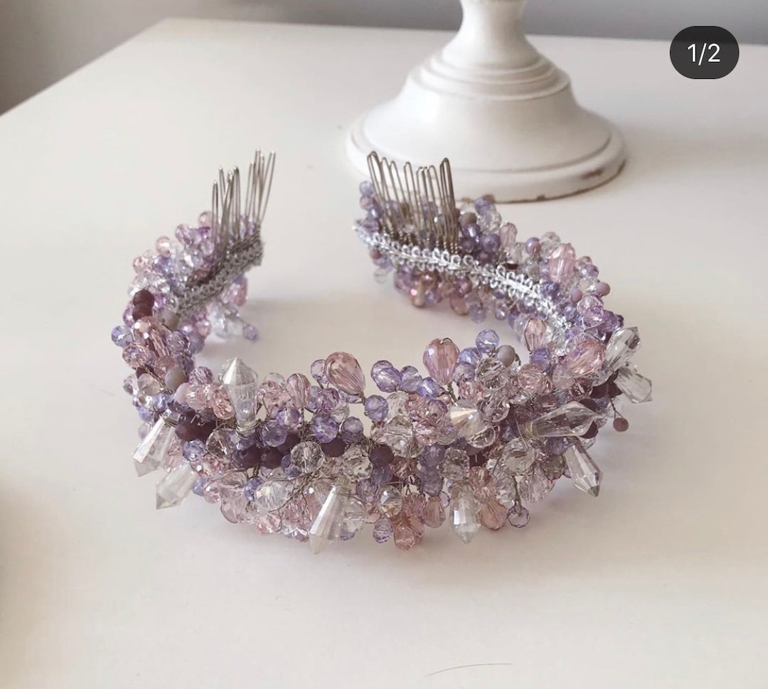 Tiara Crystal Lilac - Etsy