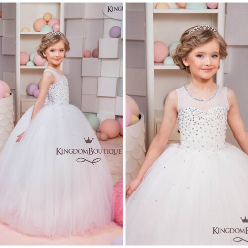 Ivory And Pink Lace Tulle Formal Flower Girl Dress For Special Etsy
