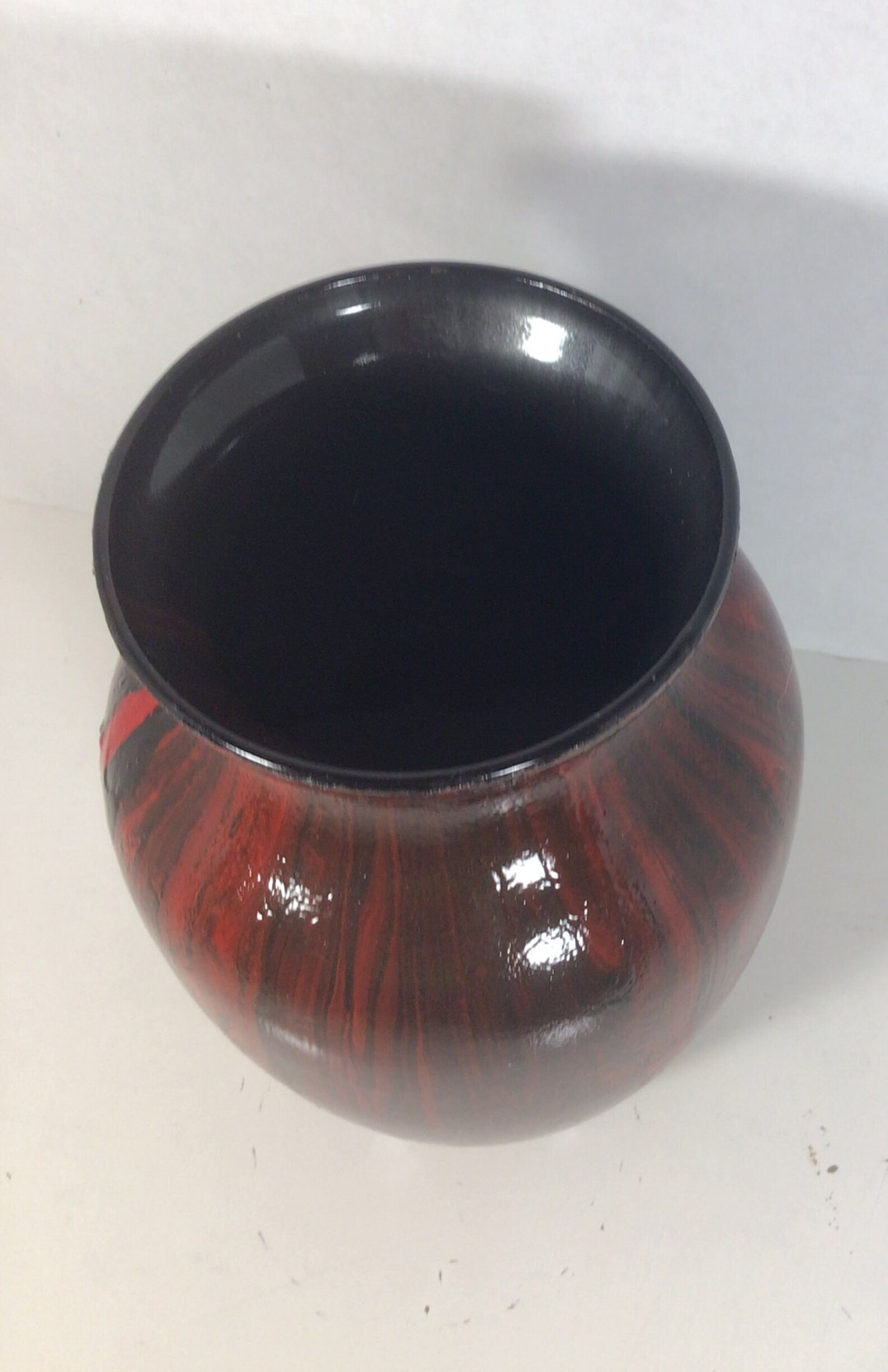 Hand-painted Glass Flower Vase, Red and Black Decor - Etsy