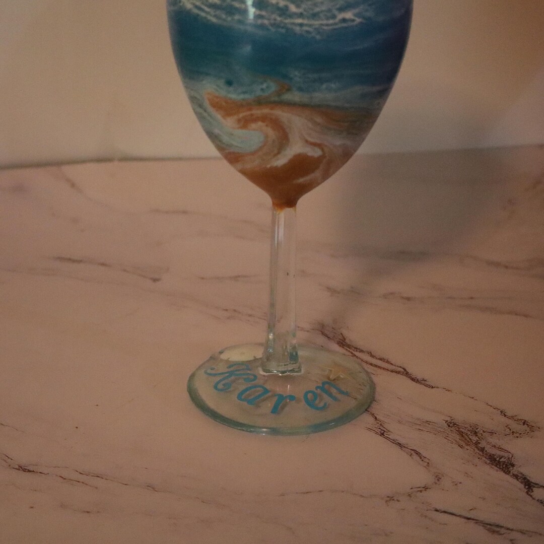 Wine Glasses Set Of 4 Beach Wine Glasses Stemmed Wine Glasses Christmas T Etsy