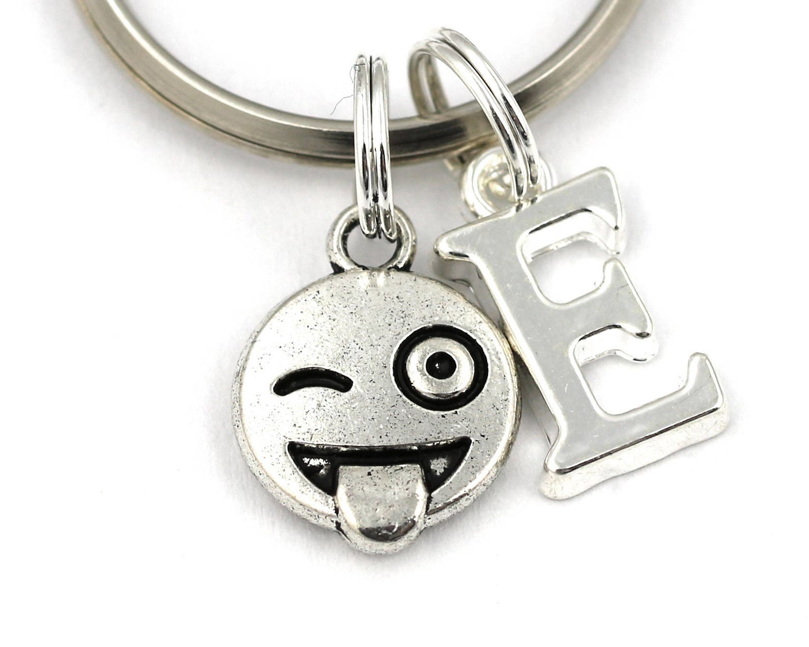 Emoji Key Ring Personalized Tongue Out Emoji Keychain Crazy | Etsy