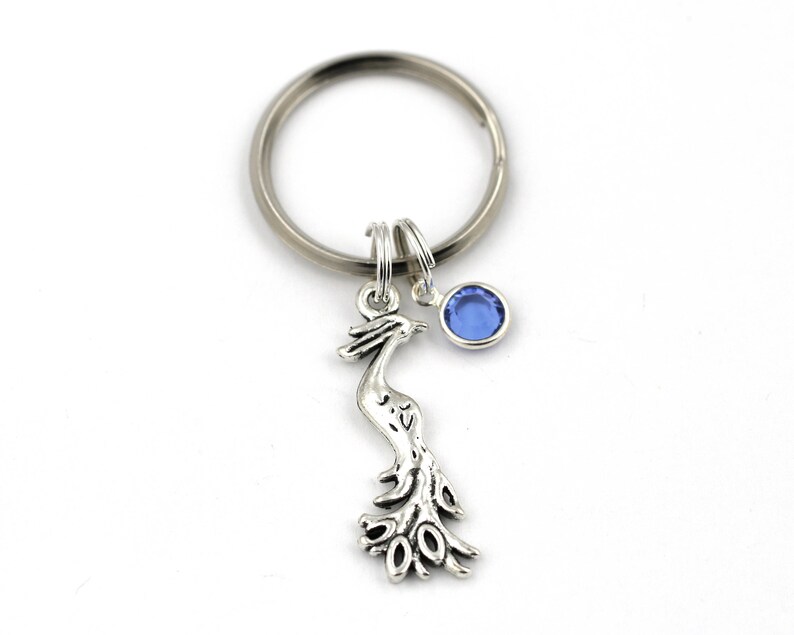 Phoenix Key Ring Phoenix Keychain With Birthstone Or Pearl | Etsy