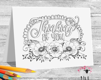 Adult Coloring Note Card Set of 2 - Etsy