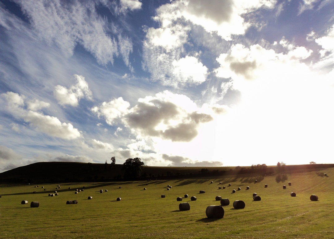 Scotland Sky Color Photograph the Scottish Borders Hay Barrels Scenery ...
