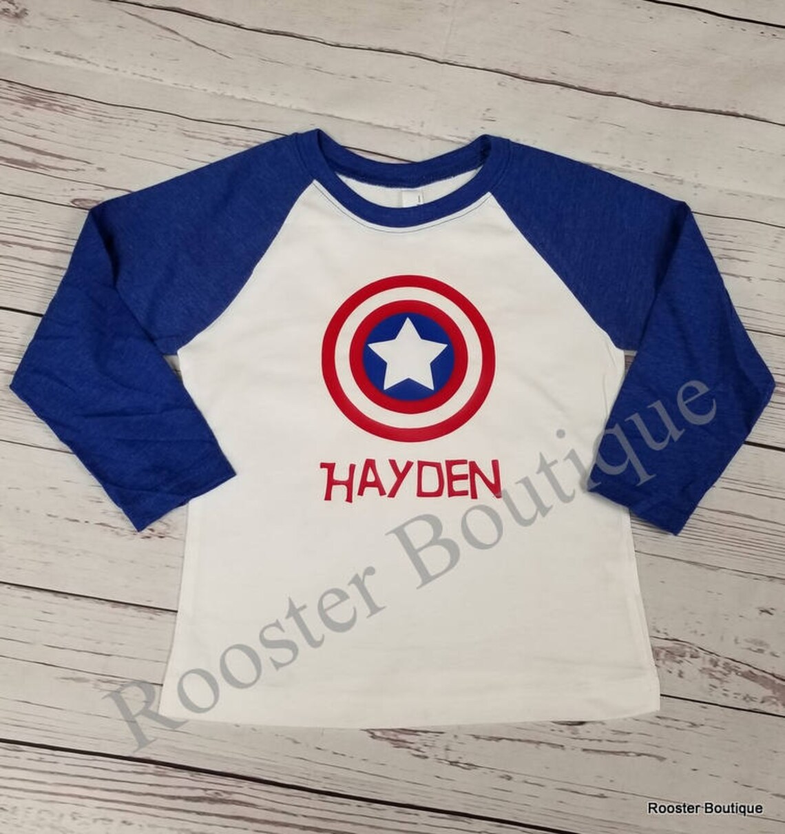 Captain American Toddler Shirt Boys Raglan Tee Long Sleeve | Etsy