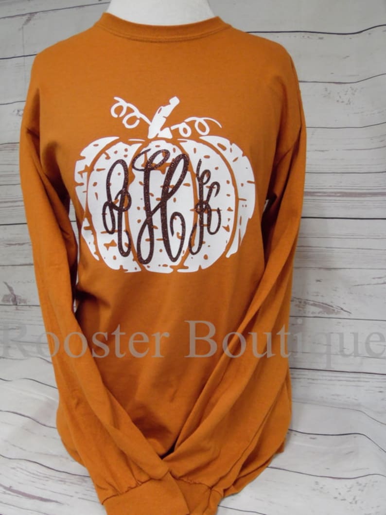 Distressed Pumpkin, Pumpkin Monogram, Fall Monogram, Fall Shirt, Fall ...