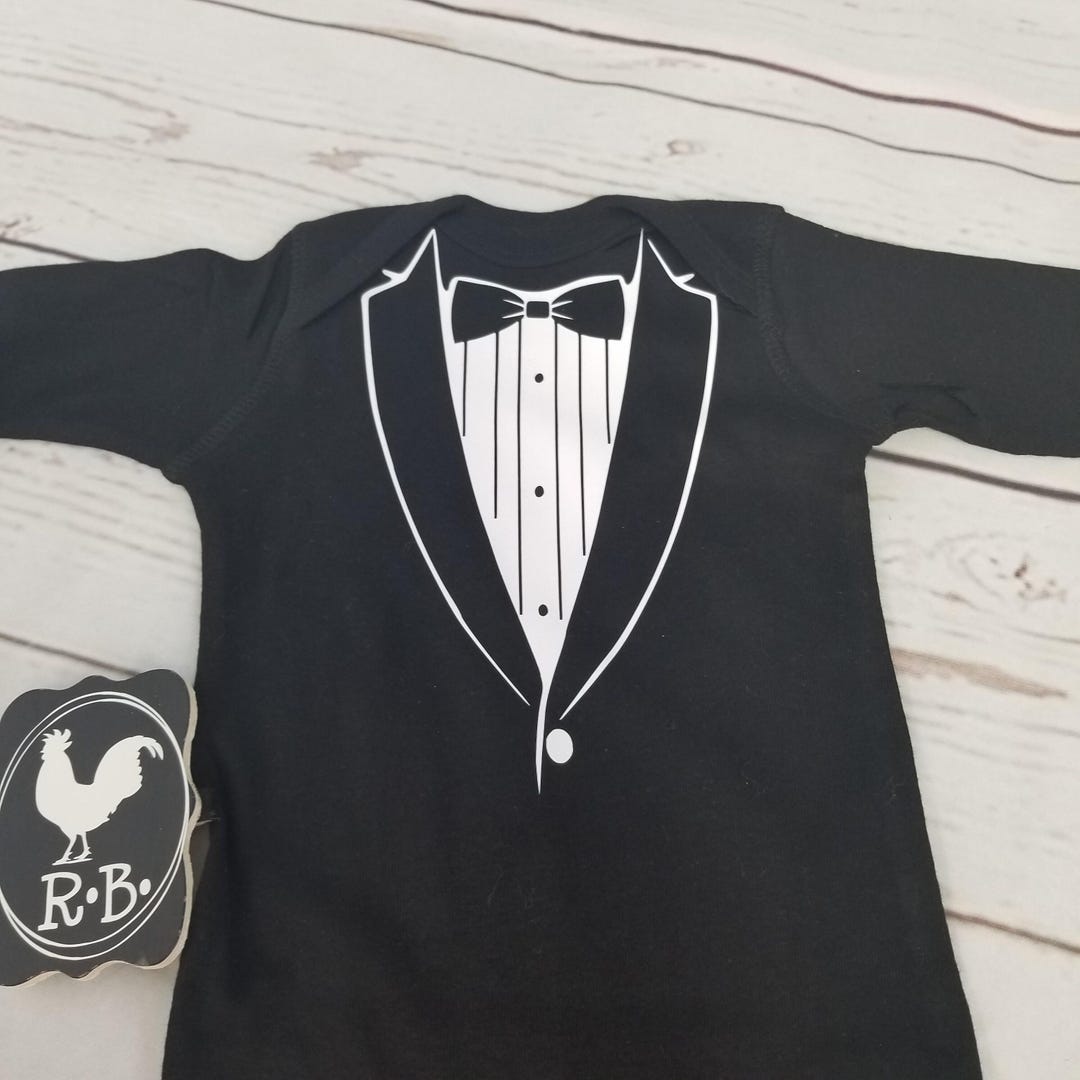 Tuxedo Baby Onesie Infant Tux- Long Sleeve, Long Pants, Wedding Baby ...