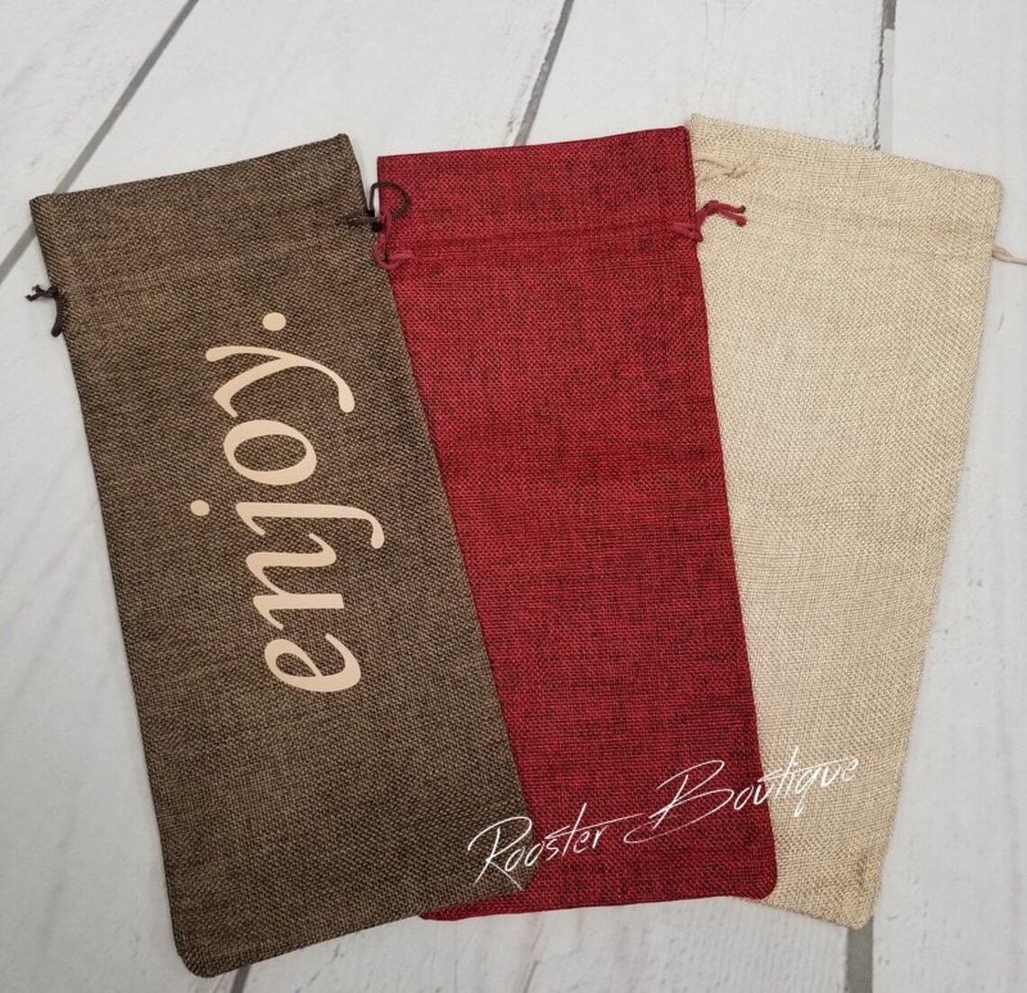 Personalized Burlap Drawstring Wine Bags Wine Bottle Bags | Etsy