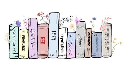 Taylor Swift Albums as Books Digital Print hi-resolution PNG - Etsy