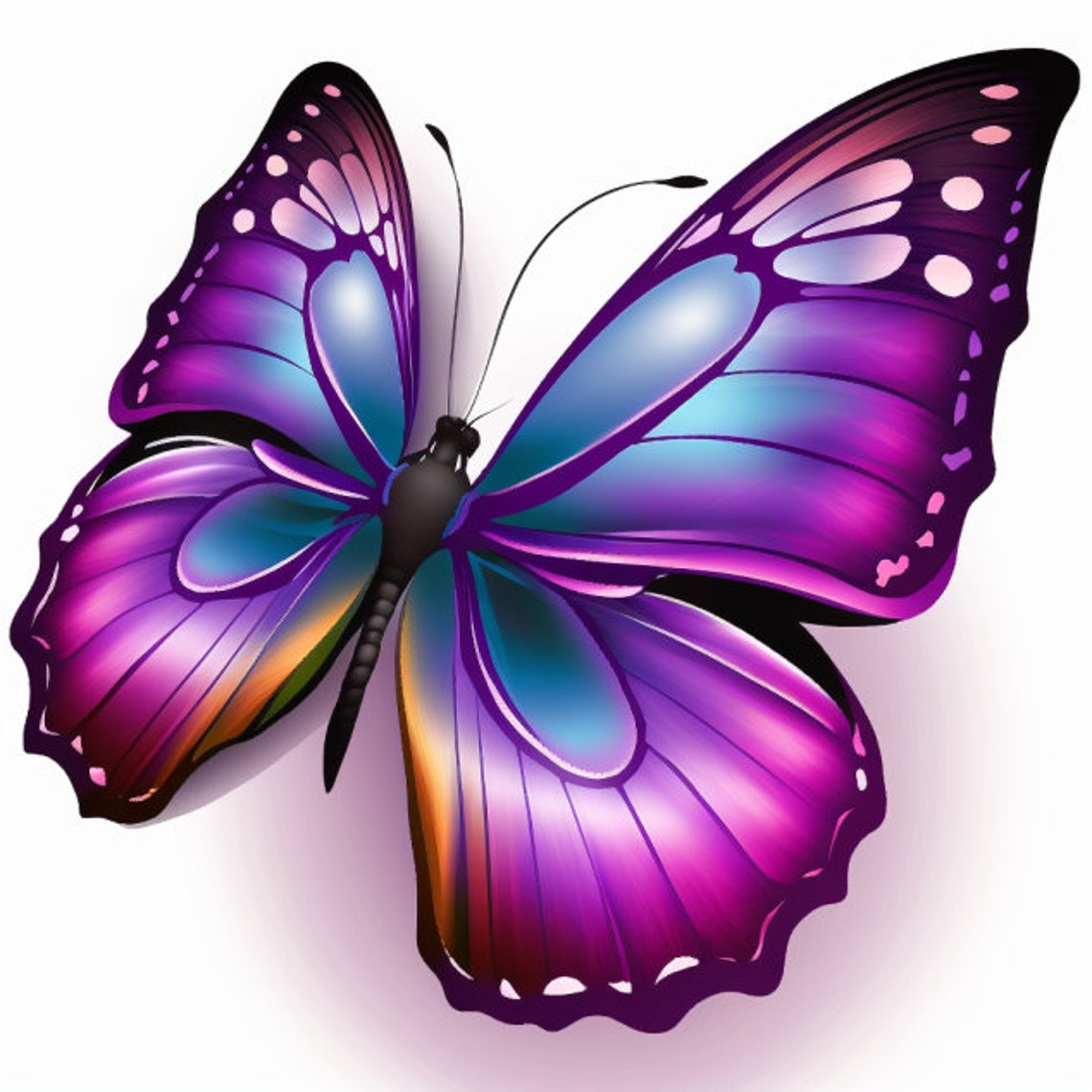 Colorful Collection of 9 Butterfly Clip Art Designs AI Generated - Etsy