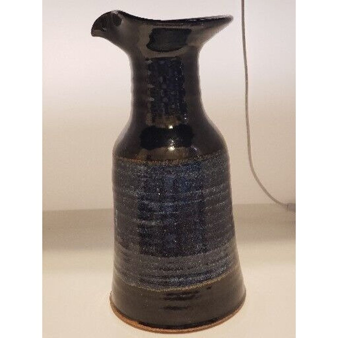 Vintage Pottery Wine Pitcher 9.5" - Etsy