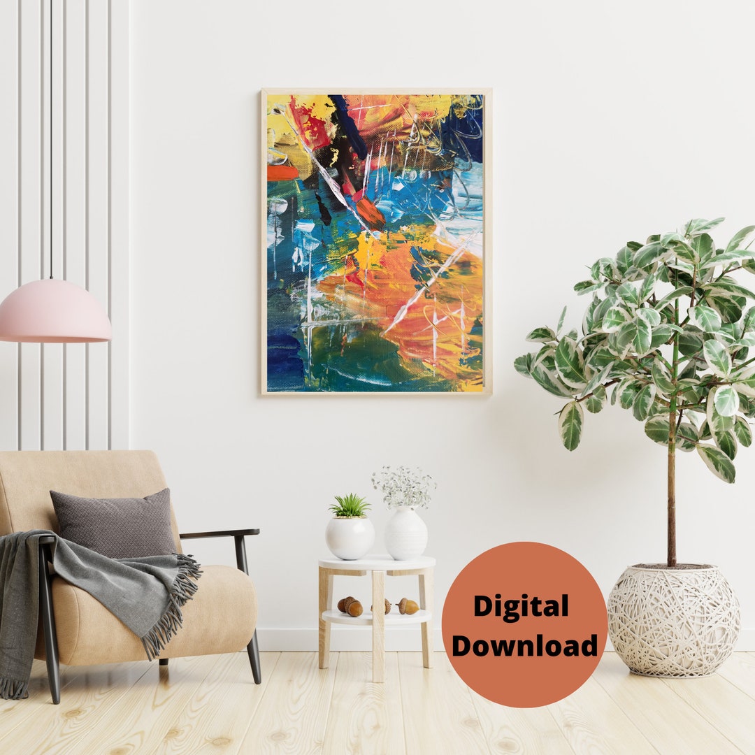 Colorful Abstract Wall Art, Colourful, Art Print, Printable Wall Art ...