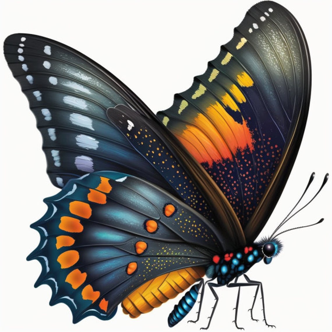 Colorful Collection of 9 Butterfly Clip Art Designs AI Generated - Etsy