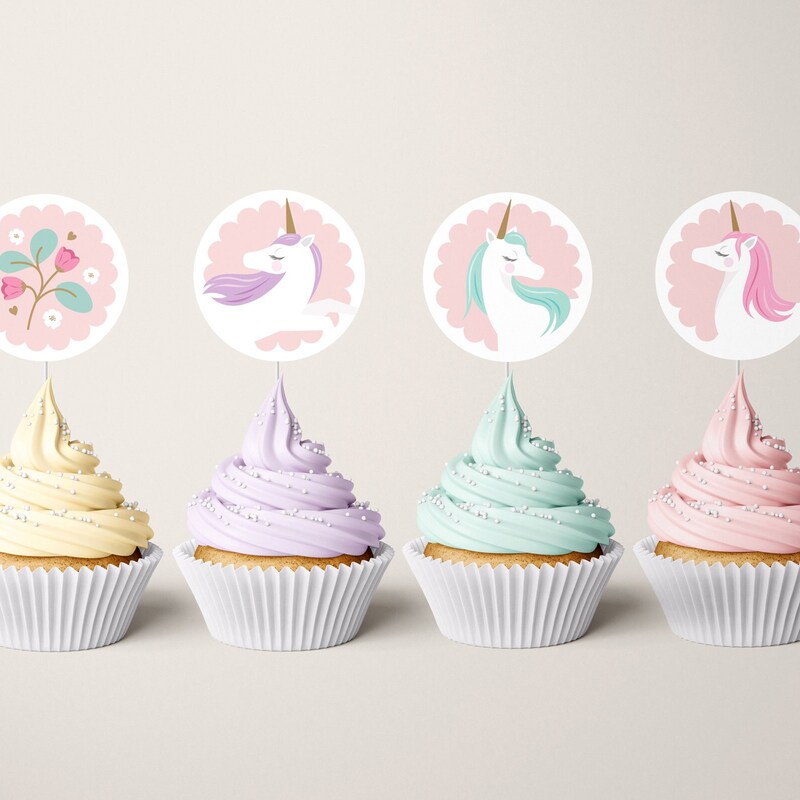 Unicorn Cupcake Toppers - Etsy