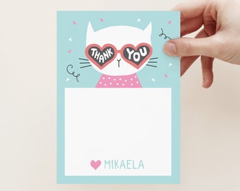 Cat Thank You Note - Etsy