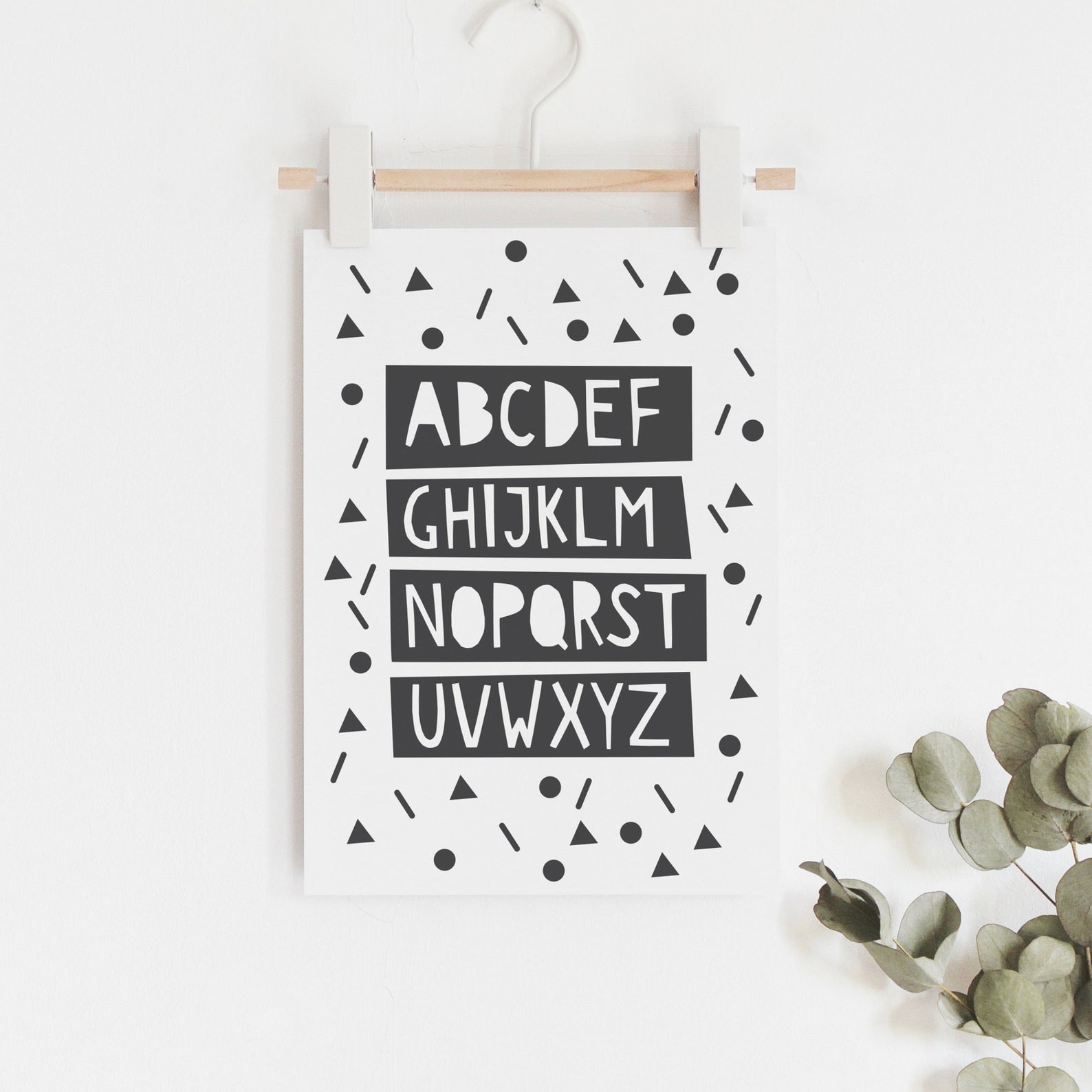Monochrome Alphabet Kids Print // ABC Print in Black and White - Etsy