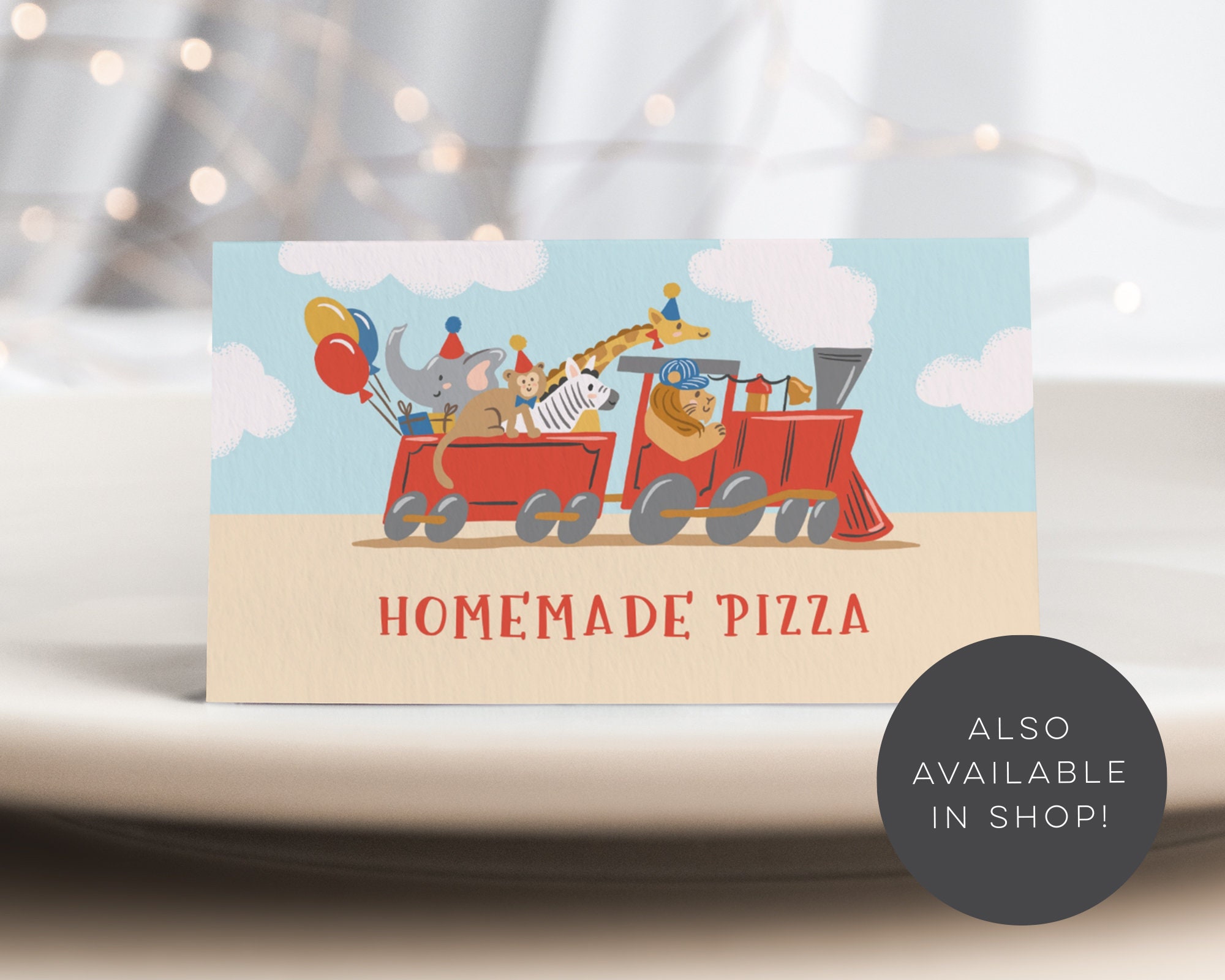 Party Animals Riding in Train Invitation Editable Red Train - Etsy