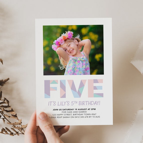 Girls 5th Birthday Party Invitation Wording