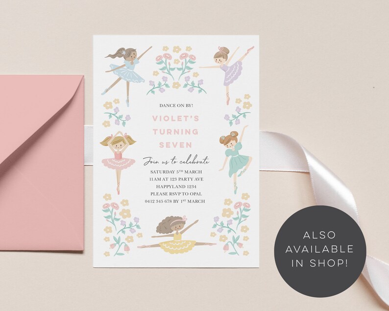 Editable Ballerina Thank You Card Ballet Party Thank You - Etsy Australia