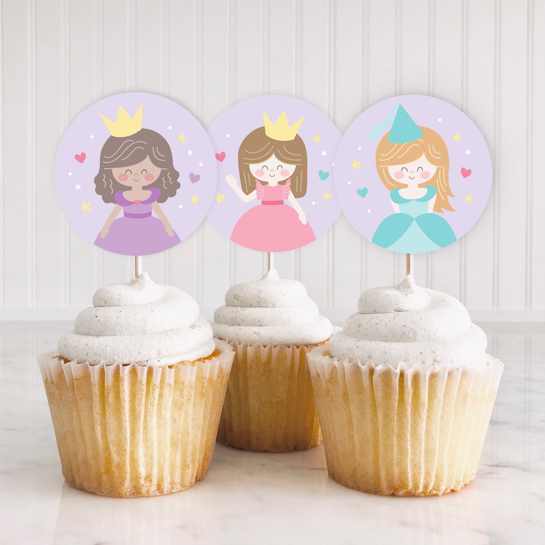 Magical Princess Cupcake Toppers, DIY Princess Topper, Instant Download ...