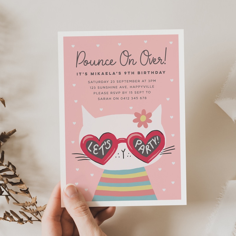 Cat Invitation - Etsy