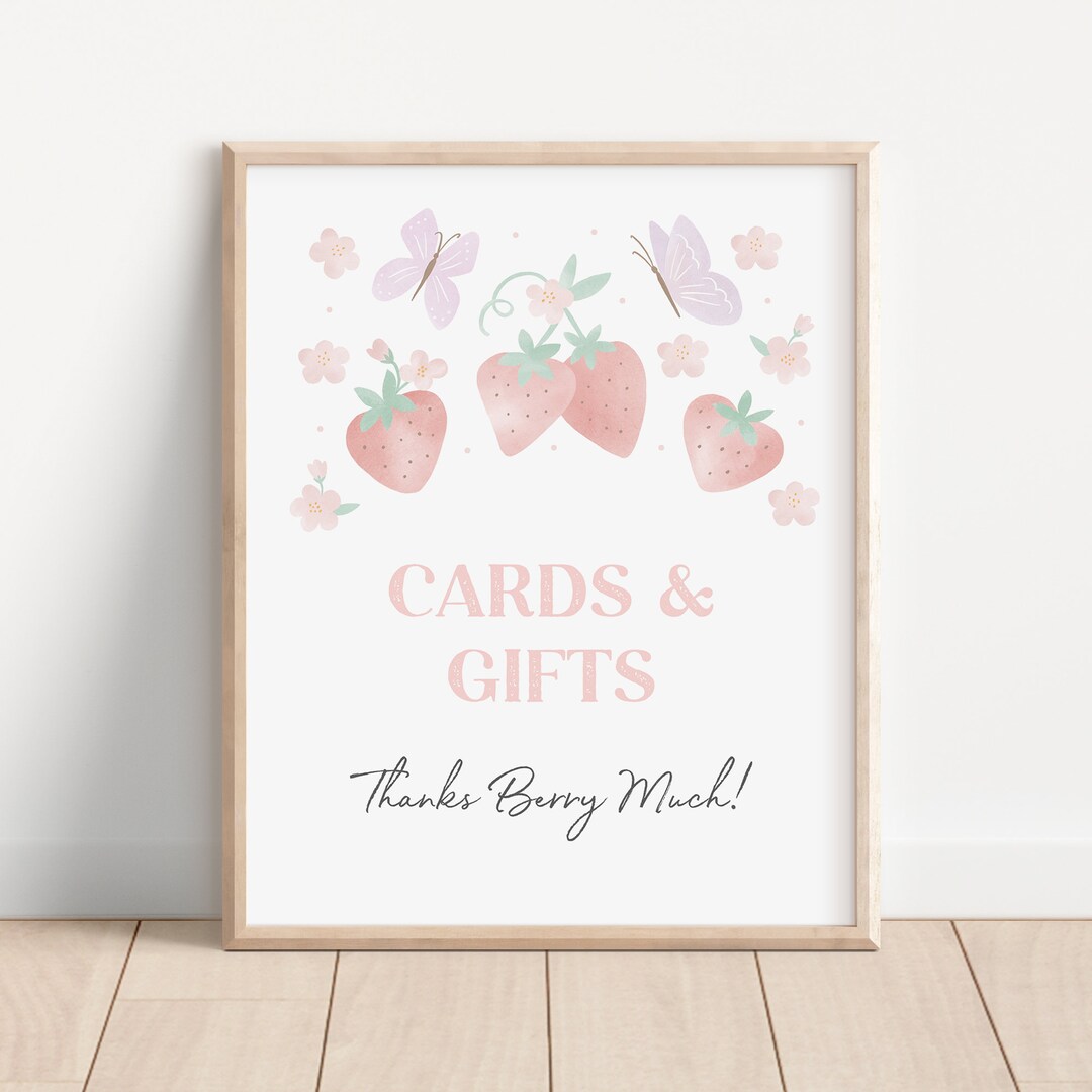 Editable Strawberry Sign, Strawberry Party Sign, Berry Sweet Sign ...