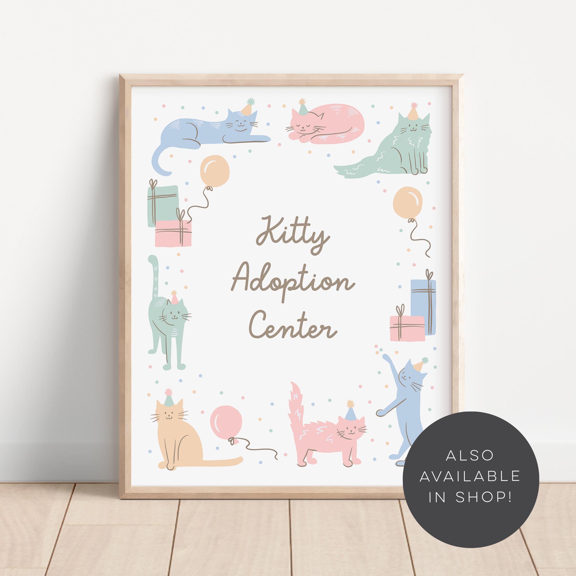 Pastel Rainbow Cat Adoption Certificate Template (editable Digital ...