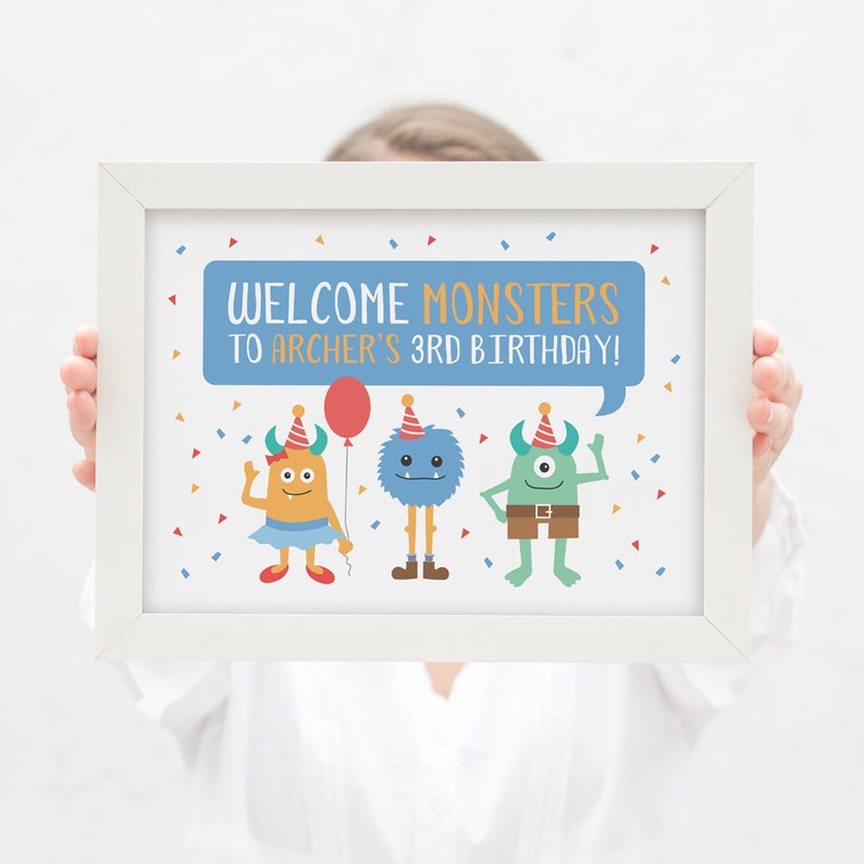 Monster Birthday Party Welcome Sign / Monster Party Printable - Etsy