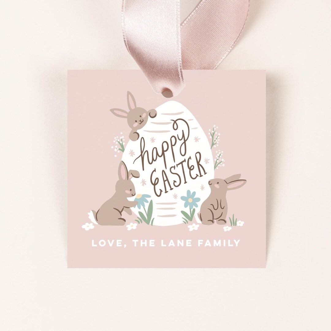 Editable Bunny Rabbit Easter Gift Tags (digital Template) - Etsy